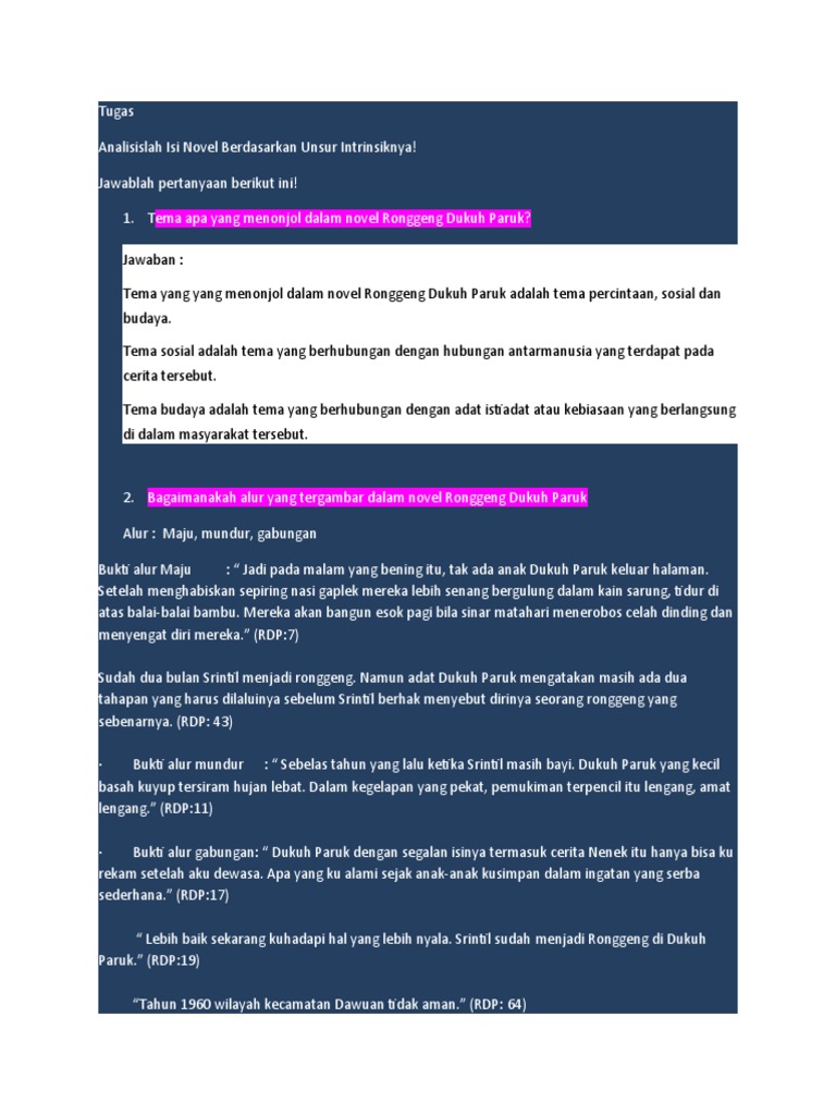 Tugas Bindo Novel | PDF