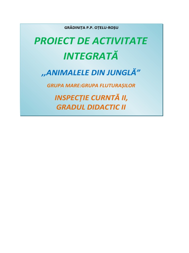 Proiect Inspecție Miha GR II | PDF