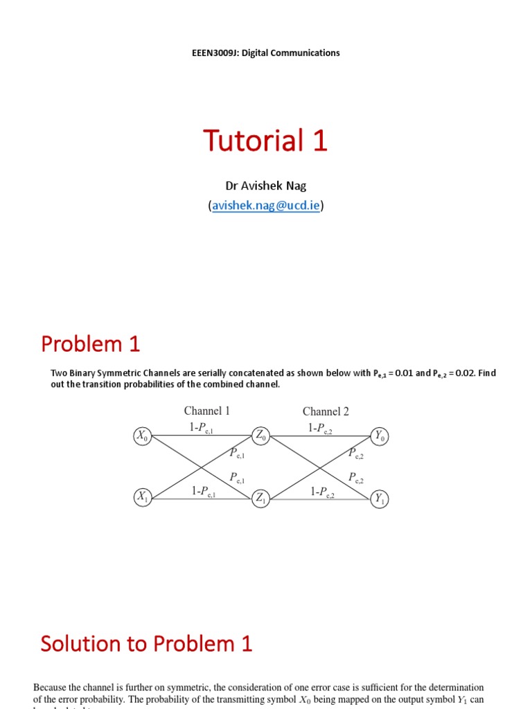 Tutorial 1 - 2020 | PDF | Telecommunications | Data Transmission