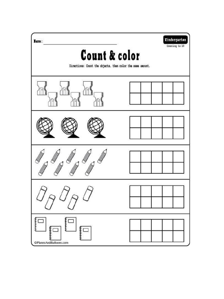 Count and Color Worksheet | PDF