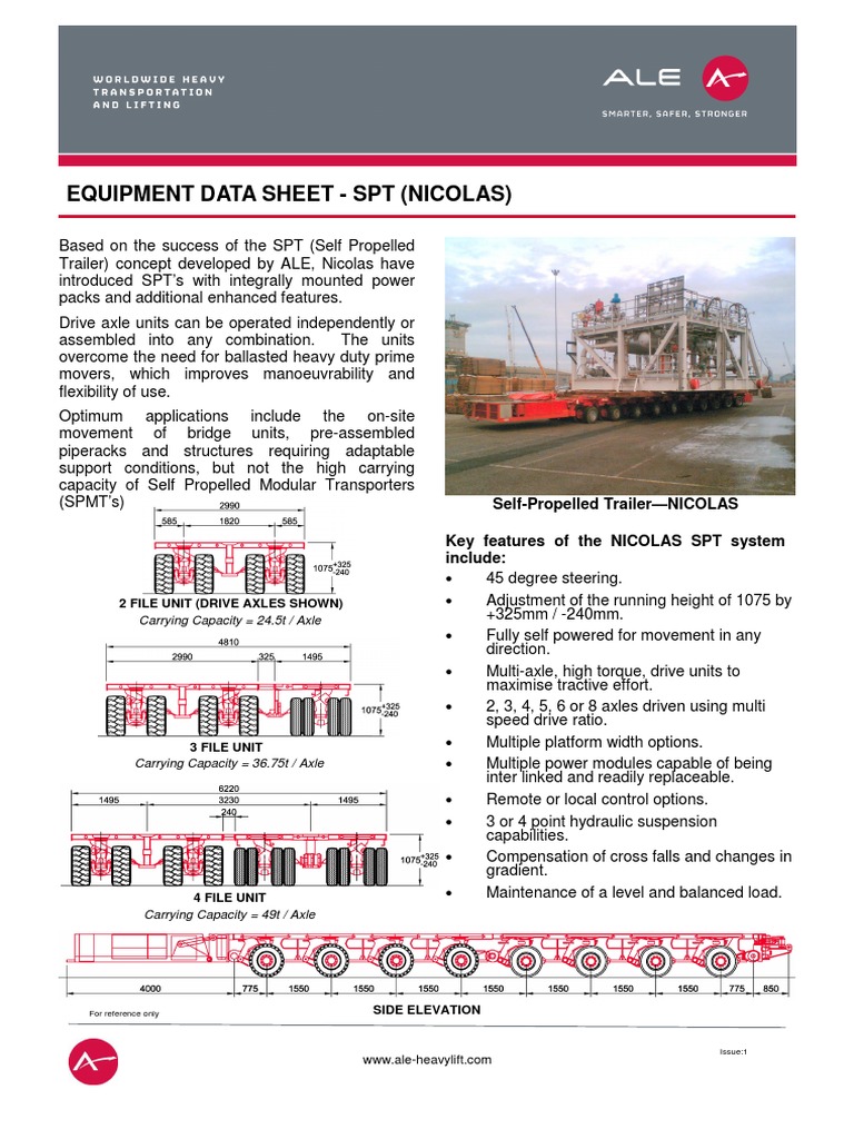 Https WWW - Ale-Heavylift - Com Wp-Content Uploads 2014 01 EQUIPMENT-DATA-SHEET-SPT-Nicolas PDF ...