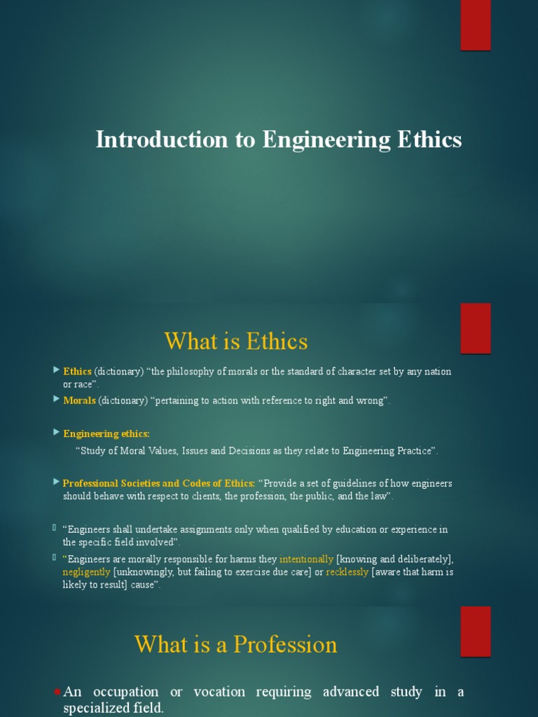 Introduction To Engineering Ethics | PDF | Engineer | Morality