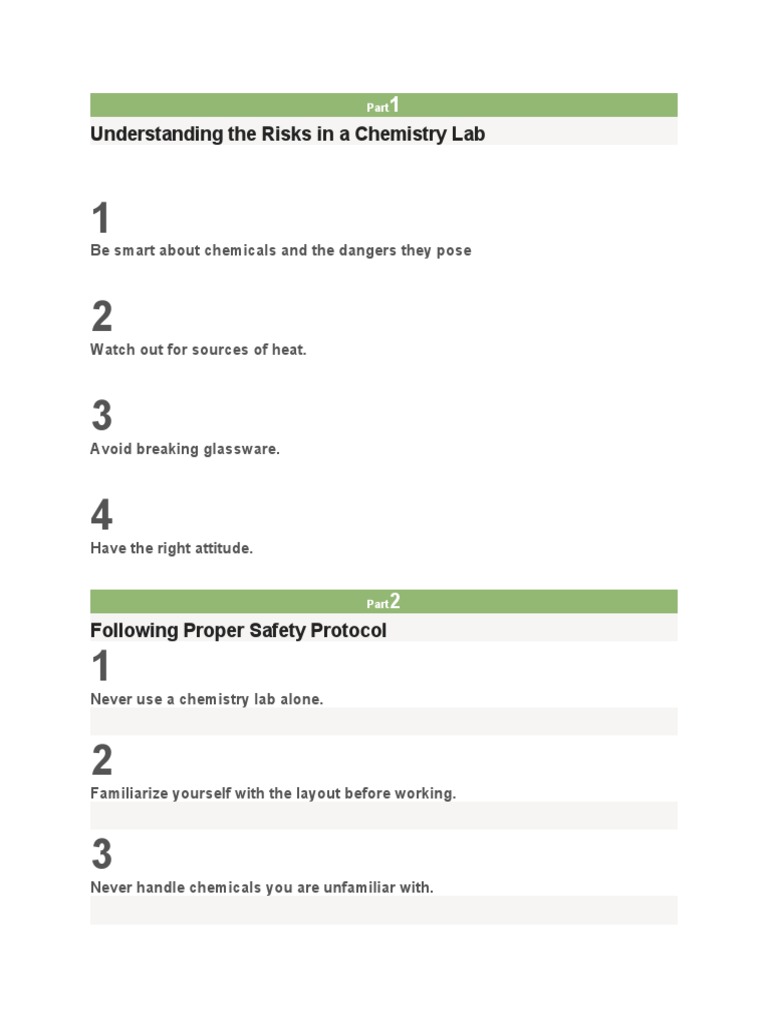 Understanding The Risks in A Chemistry Lab | PDF | Personal Protective ...