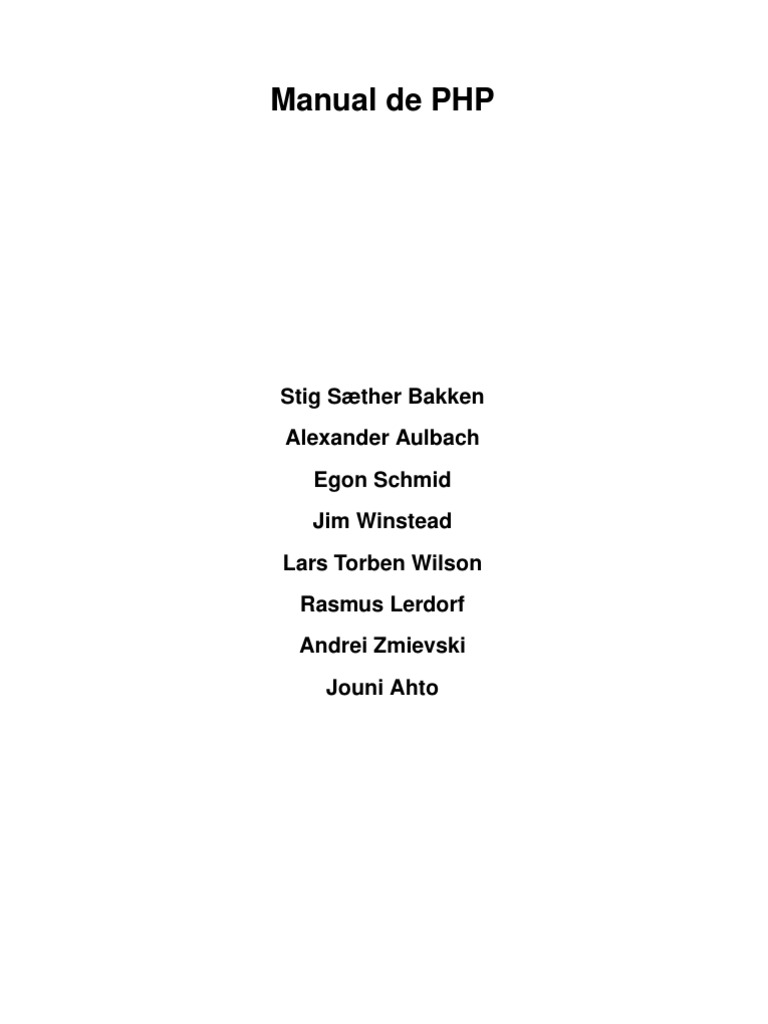 PHP Manual | PDF | Php | Datos de computadora