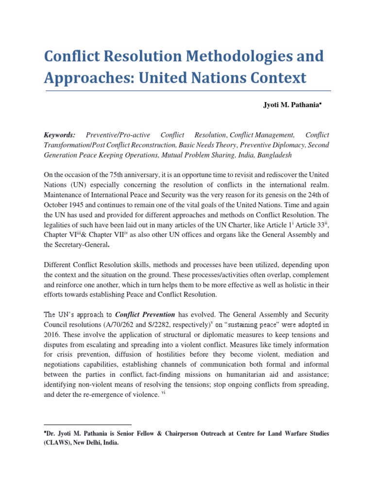 DR - Pathania Joint Publication BIPSS UN | PDF | Peacekeeping | United ...