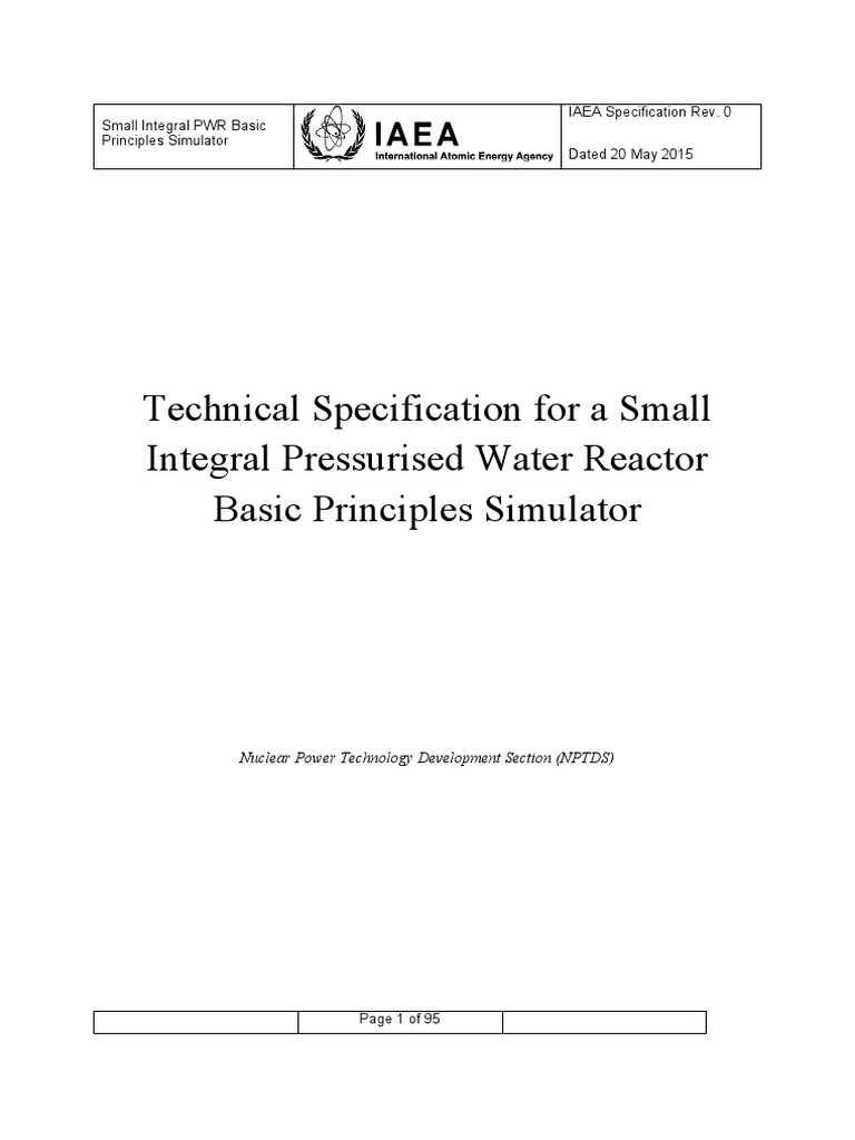 Specification - Small Integral Pressurised Water Reactor Basic ...