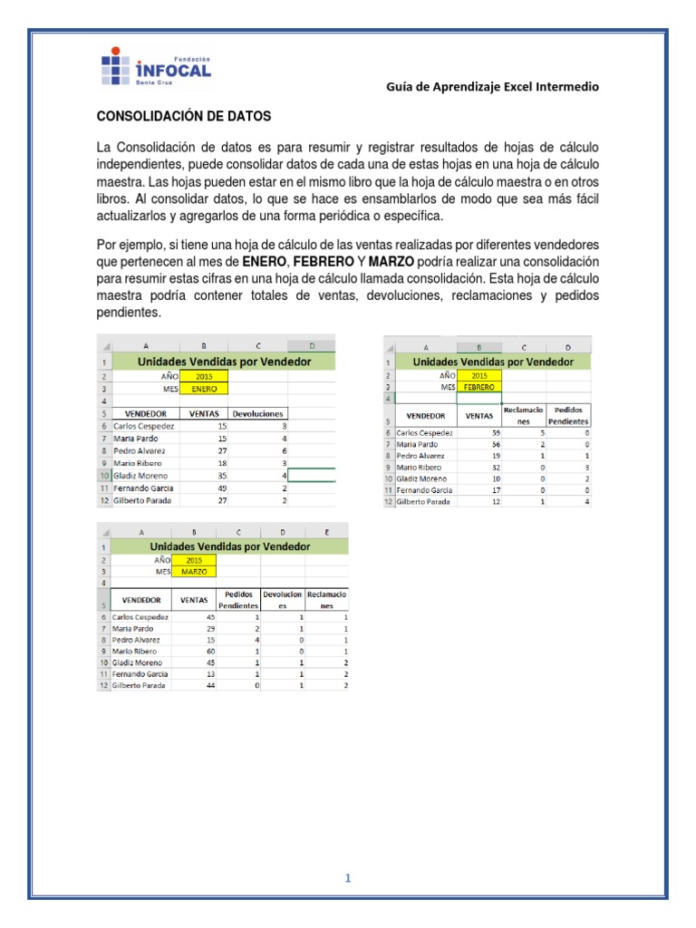 4 Consolidación de Datos | PDF | Hoja de cálculo | Microsoft Excel