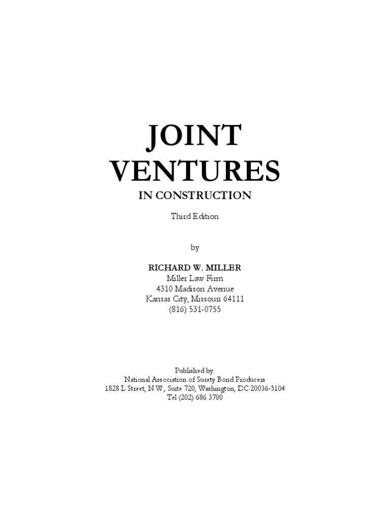 Joint Ventures in Construction Guide | PDF | Surety | Joint Venture