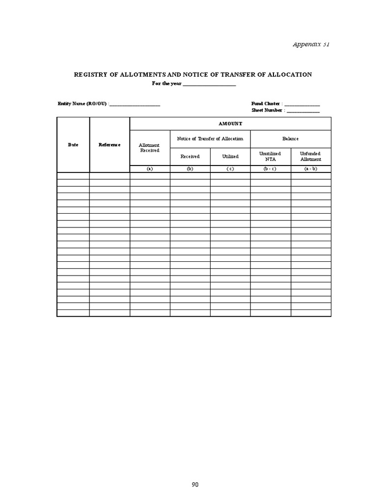 Registry of Allotments & Transfers | PDF