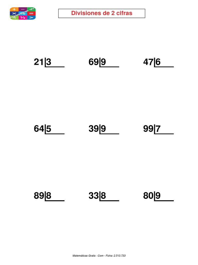 Divisiones de 2 Cifras | PDF