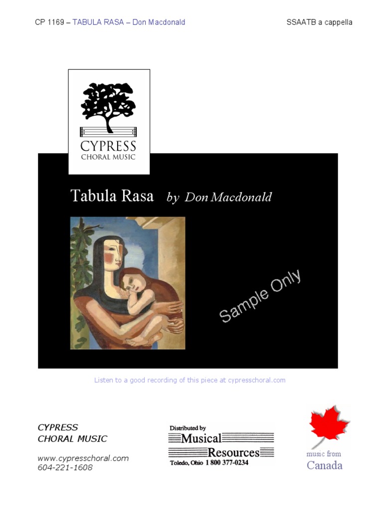 Tabula Rasa - Don McDonald SSAATB | PDF