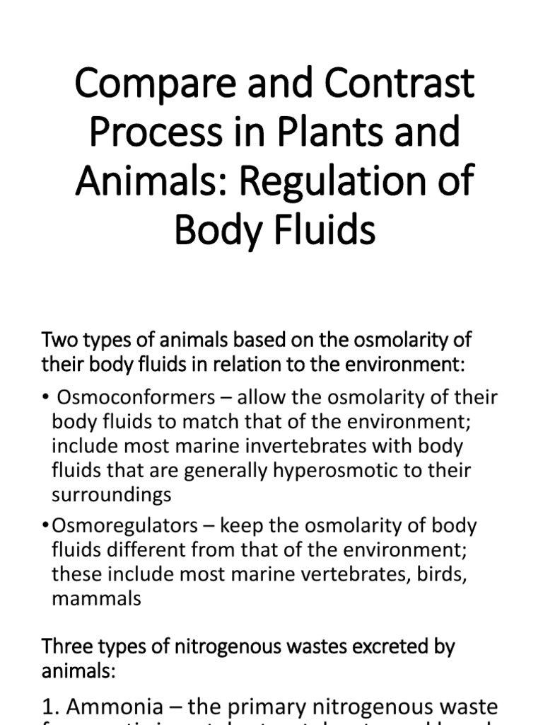 Compare and Contrast Process in Plants and Animals PDF | PDF | Immune ...