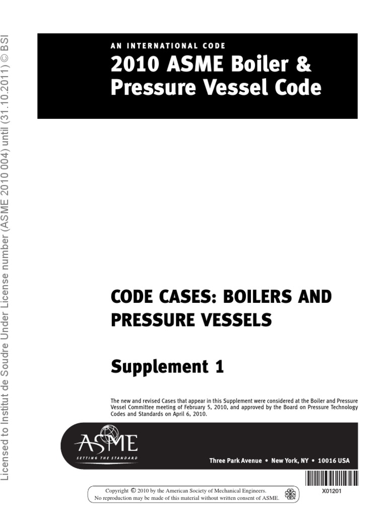 2010 ASME Boiler & Pressure Vessel Code | PDF | Civil Law (Common Law ...