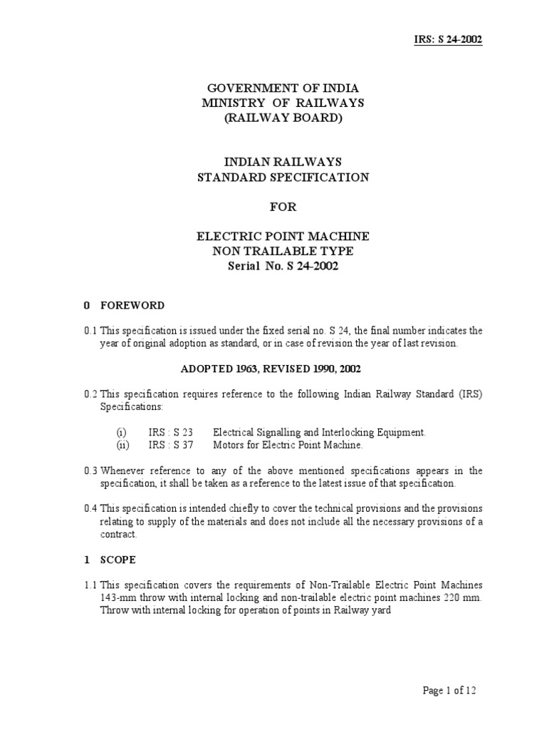 2002 Irs Electric Point Machine PDF | PDF | Electrical Connector ...