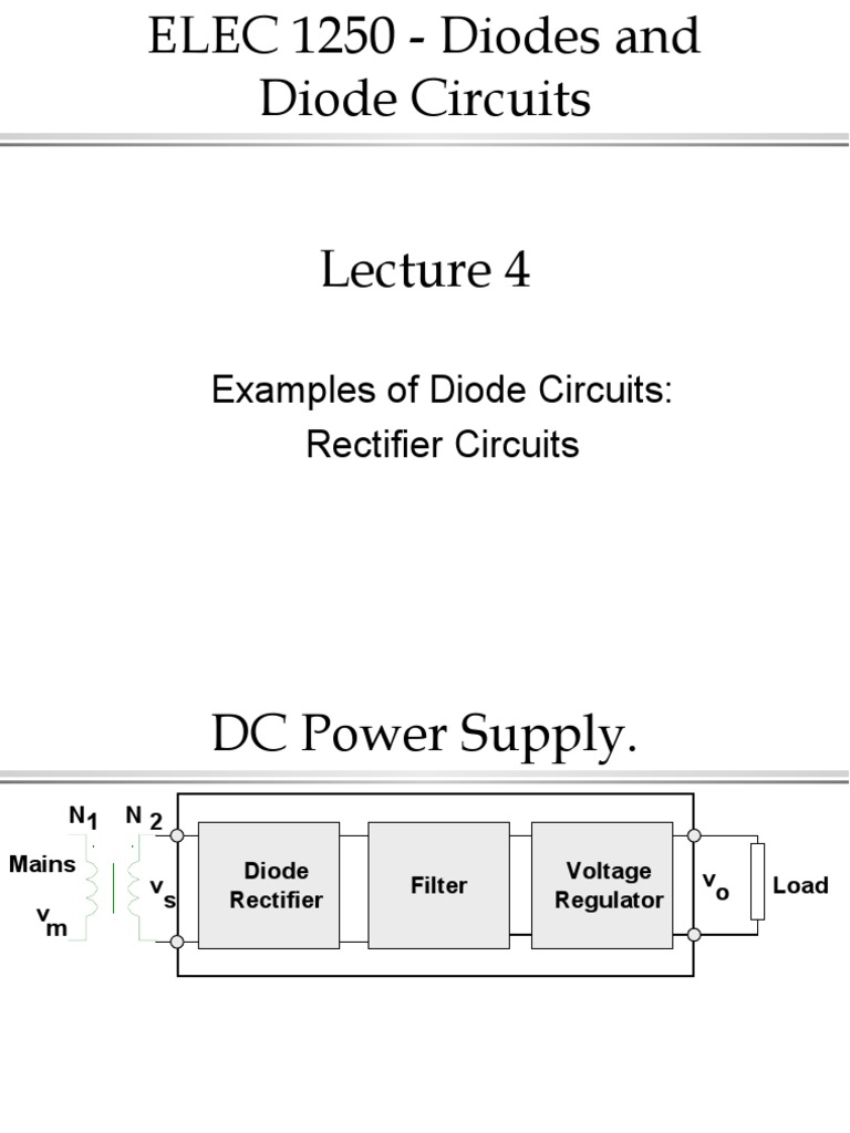 Examples of Diode Circuits: Rectifier Circuits | PDF | Rectifier ...