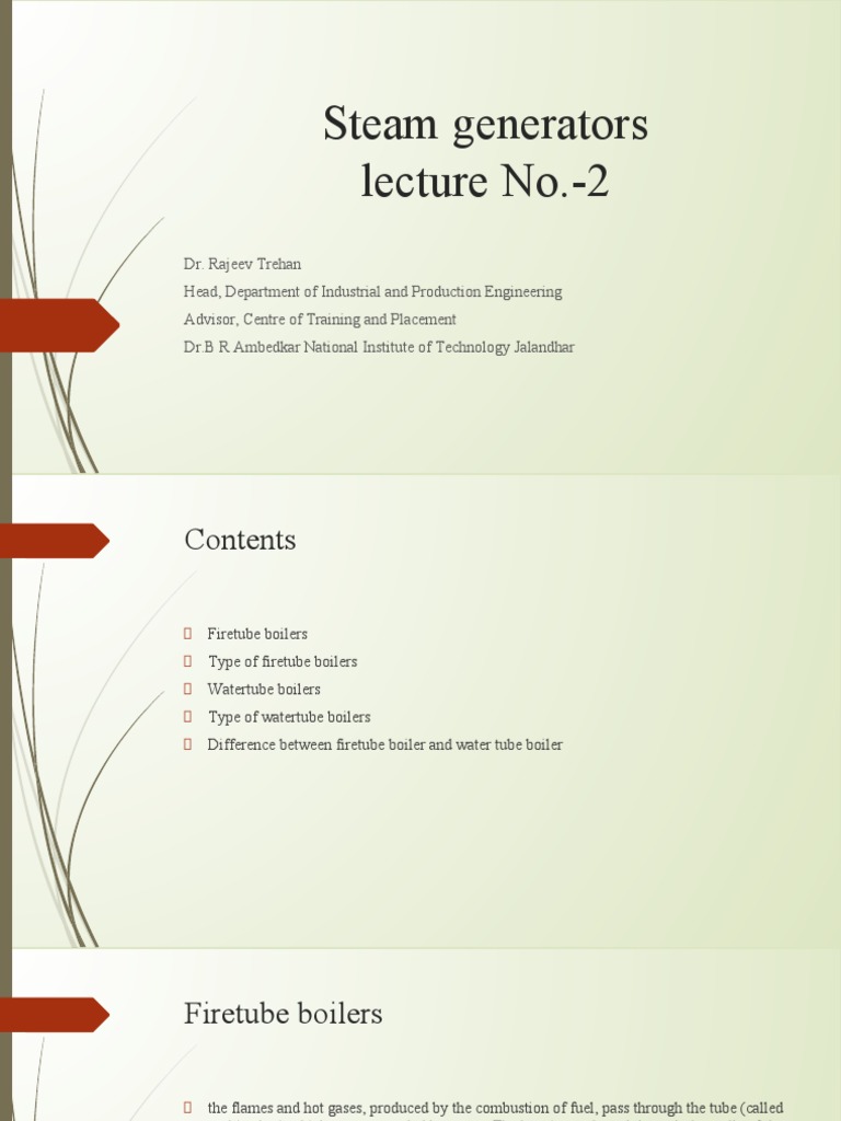 Steam Genrators Lecture-2 | PDF | Steam | Gases