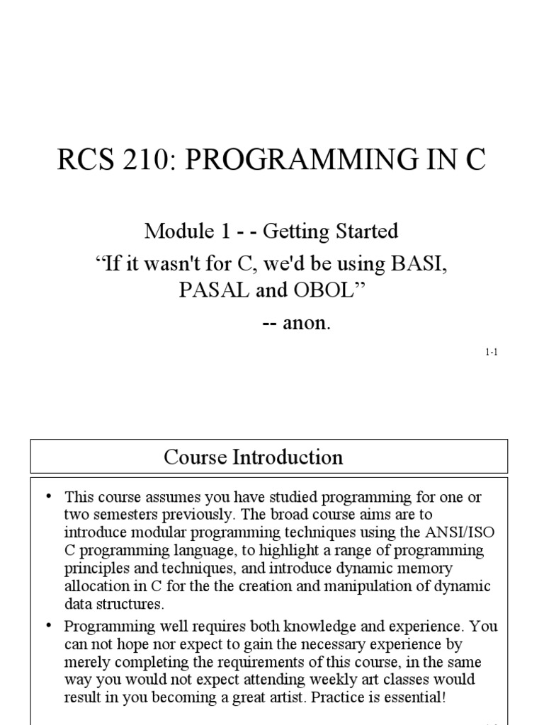 Module01 ClassNotes | PDF | Pointer (Computer Programming) | Data Type