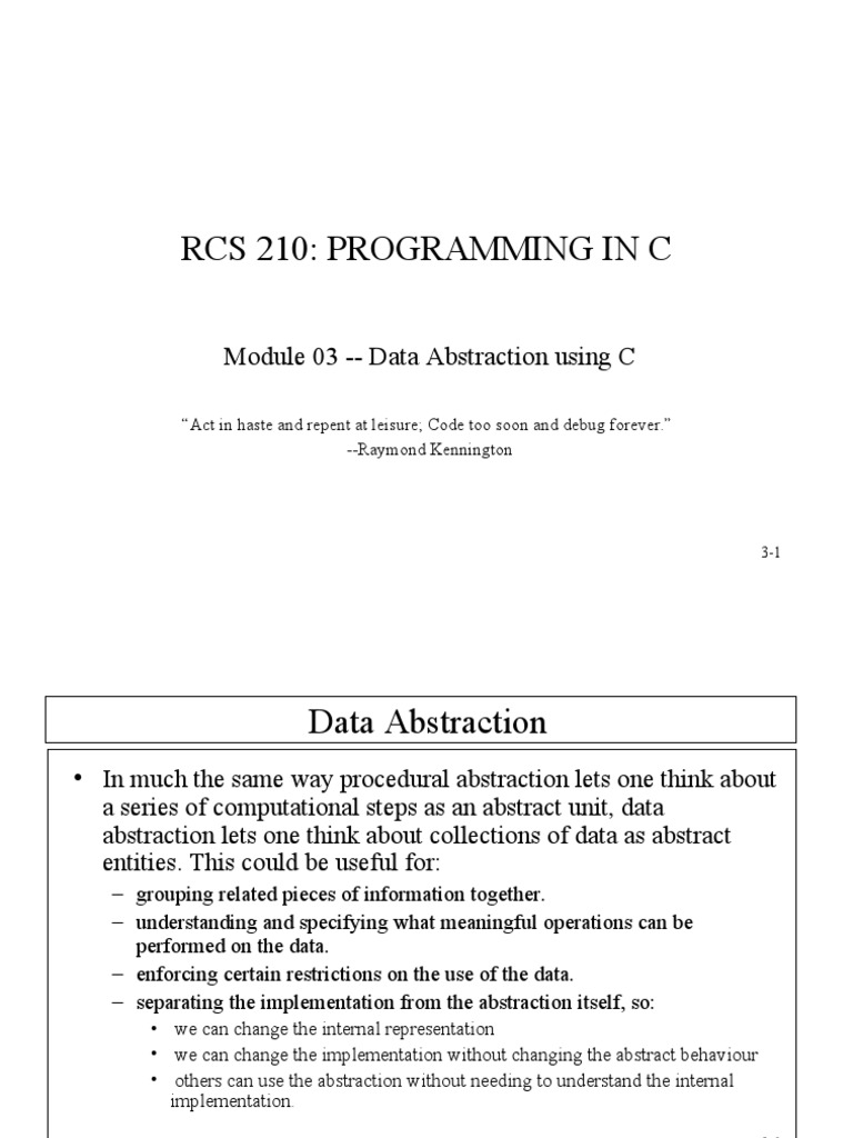 Module03 Classnotes Pdf Abstraction Computer Science Array Data Type