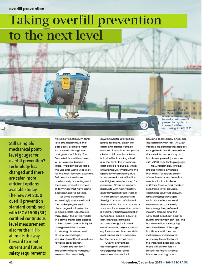 Taking Overfill Prevention To The Next Level | PDF | Science | Nature