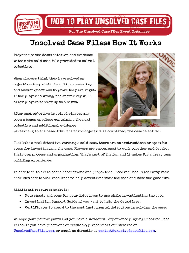 Unsolved Case Files: How It Works | PDF