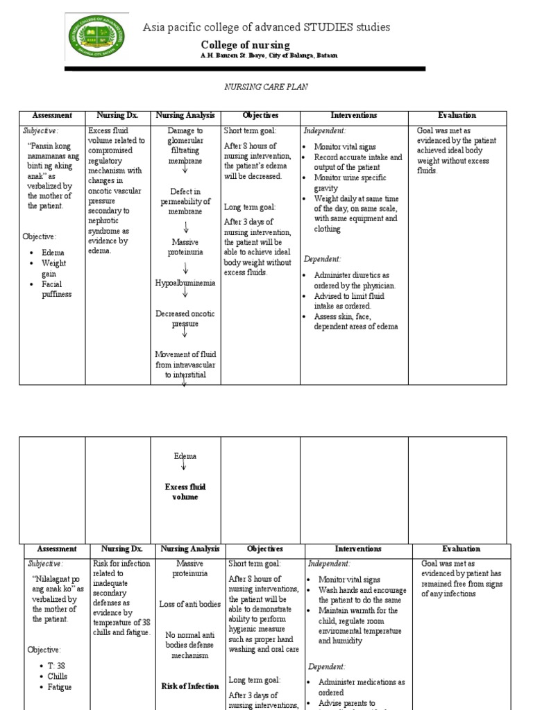 Nursing Care Plan - Rle | PDF | Edema | Medicine