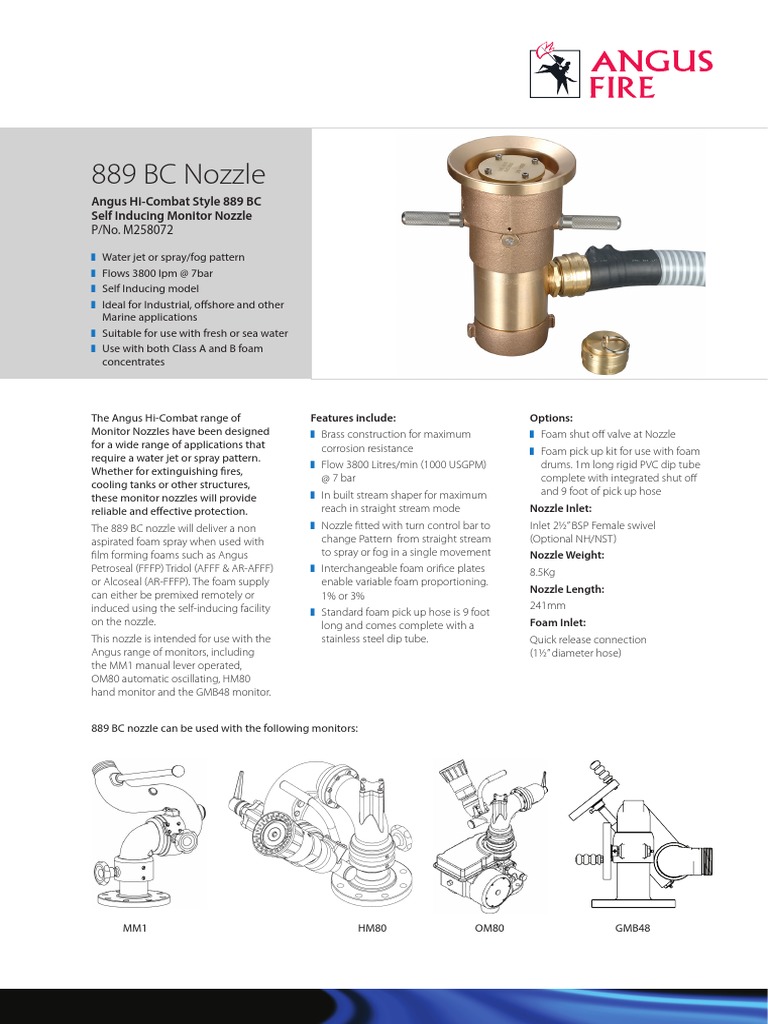 889 BC Nozzle: Angus Hi-Combat Style 889 BC Self Inducing Monitor ...