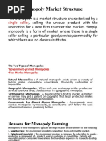 Market Structure Comparison Chart | PDF | Monopoly | Market Power