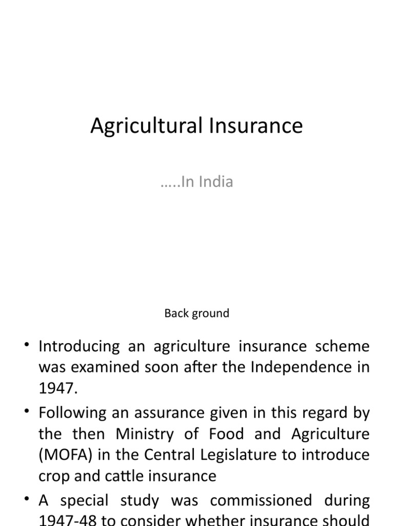 Agricultural Insurance Schemes in India | PDF | Crop Insurance | Insurance