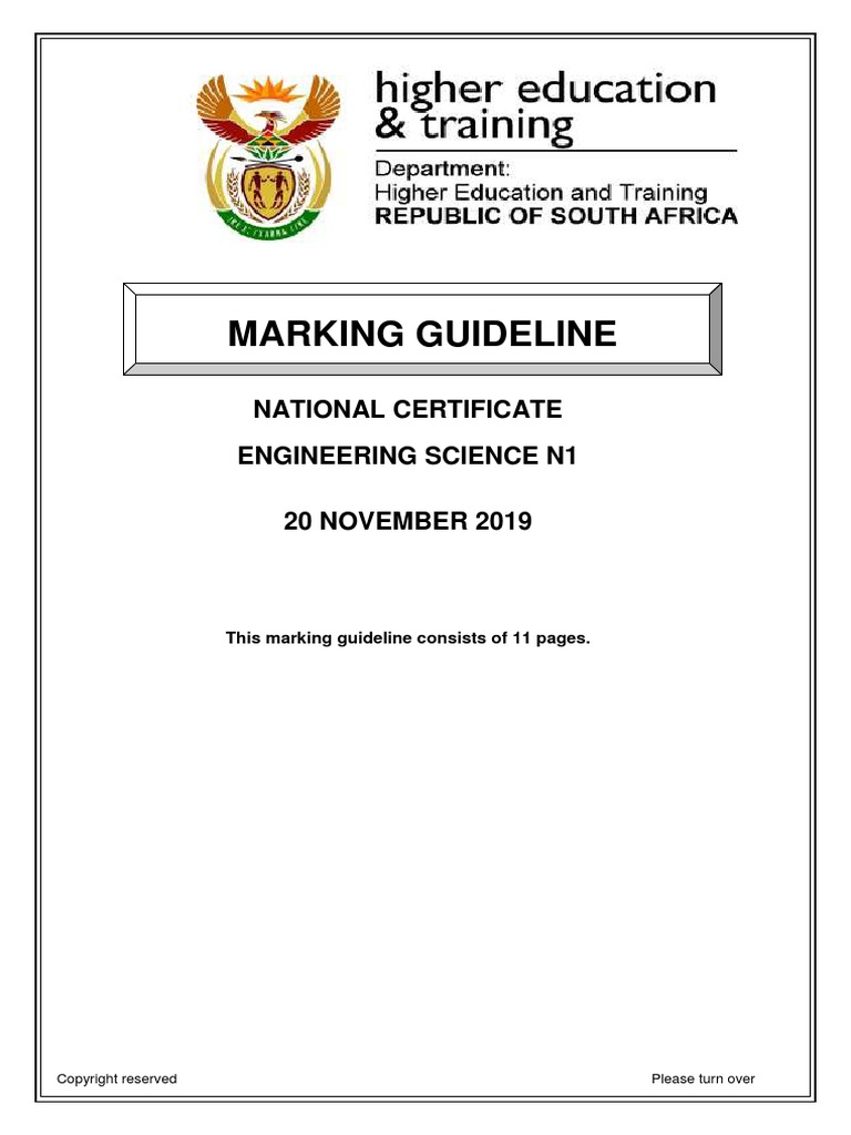 t620 - Engineering Science n1 Nov Memo 2019 | PDF | Temperature | Gases