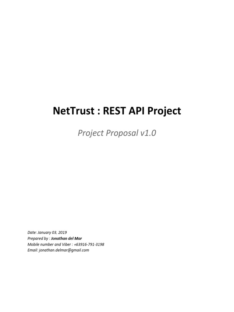 NetTrust REST API Project Proposal | PDF | Application Programming Interface | Representational ...