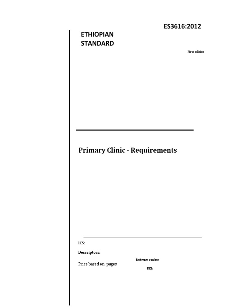 Ethiopian Primary Clinic Standards 2023 | PDF | Medical Prescription ...
