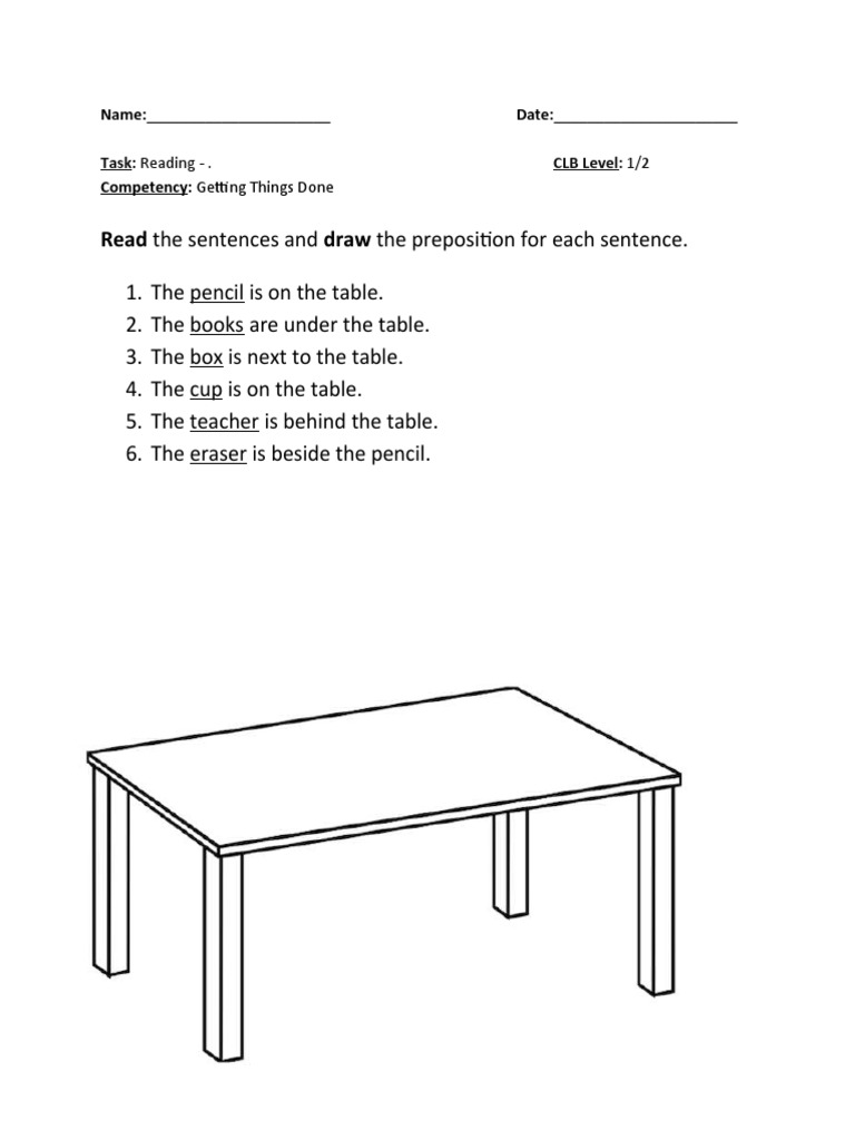 Preposition Table | PDF