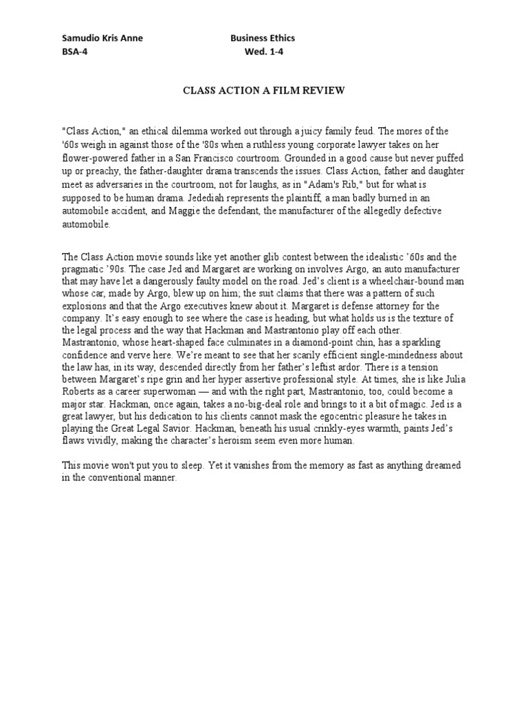 Samudio Kris Anne Business Ethics BSA-4 Wed. 1-4 | PDF