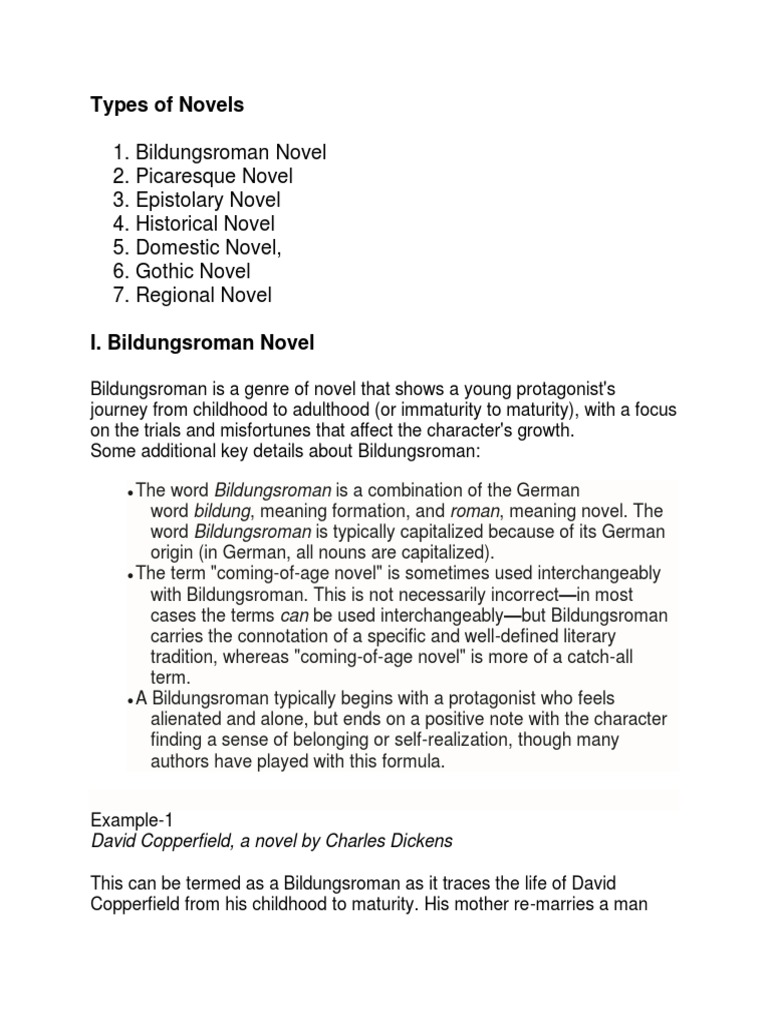 Types of Novels | Download Free PDF | Gothic Fiction | Novels