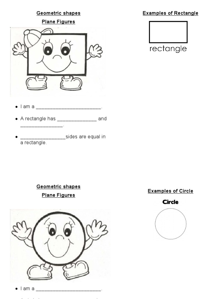 Geometric Shapes Plane Figures Examples of Rectangle | PDF