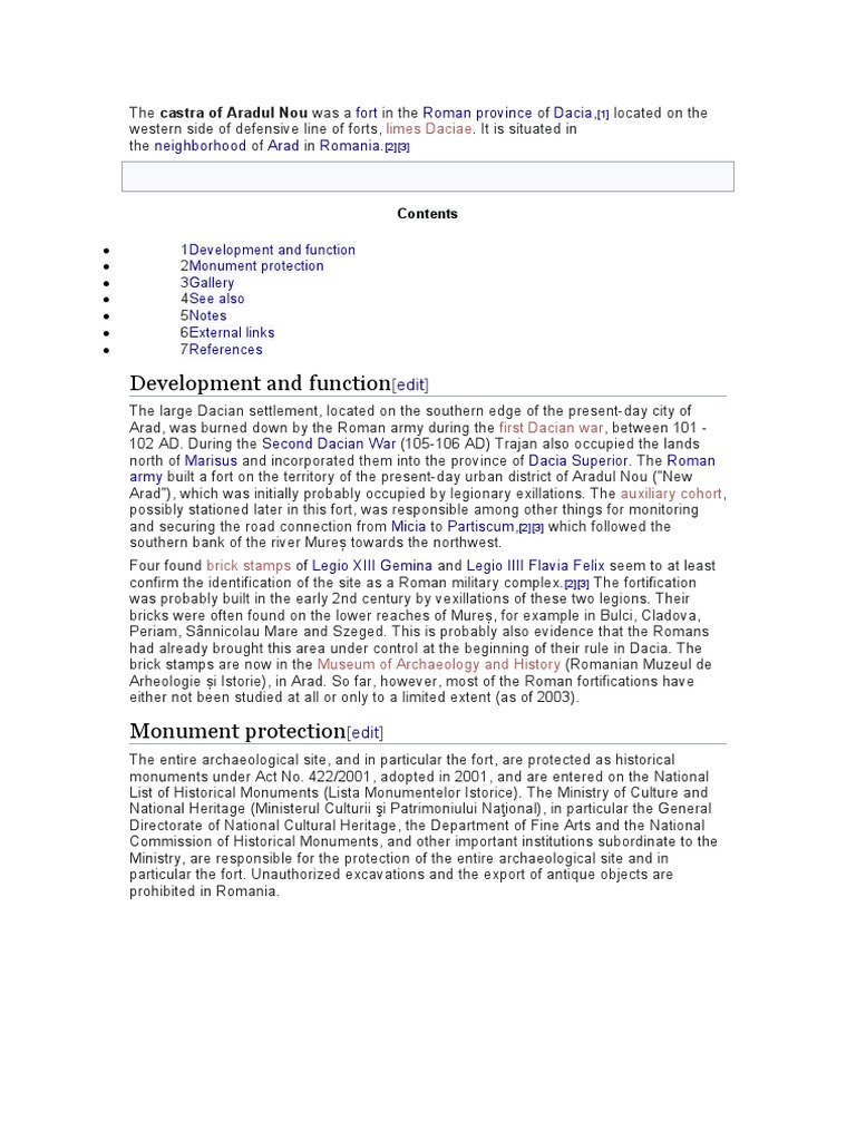 The Castra of Aradul Nou | PDF | Military Of Ancient Rome | Ancient Europe