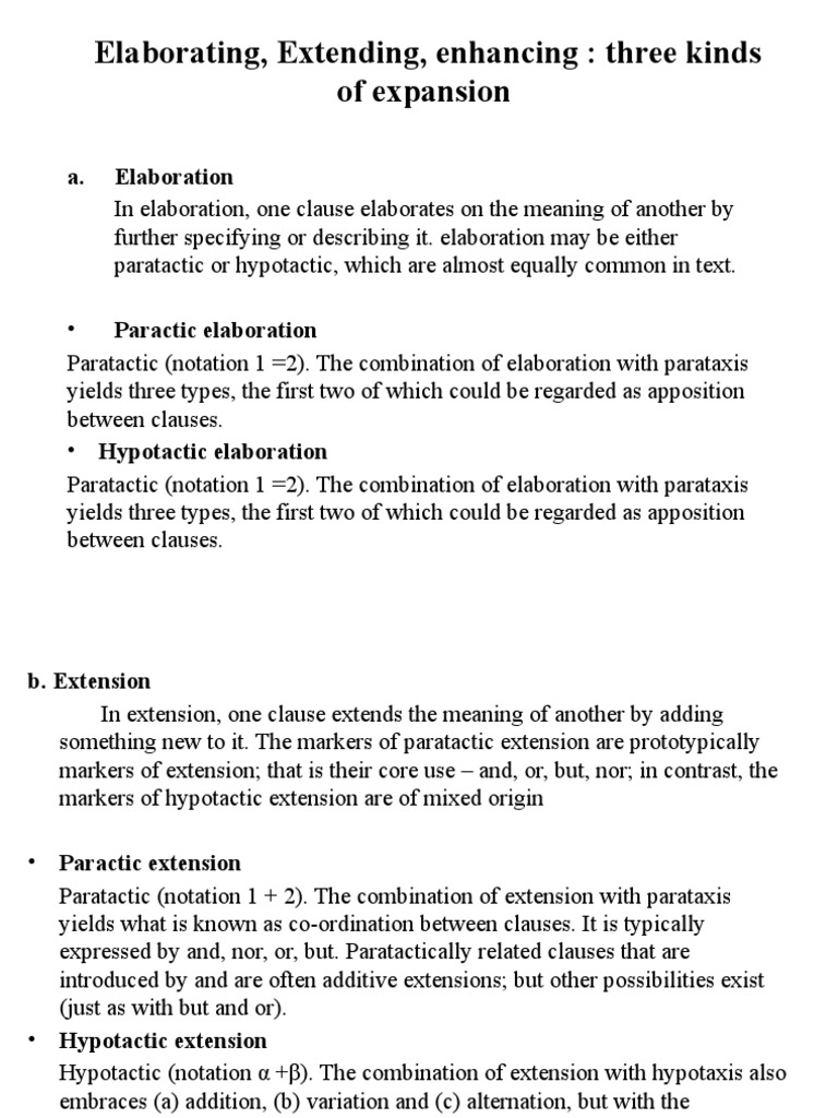 Types of Clause Expansion Explained | PDF | Clause | Semiotics
