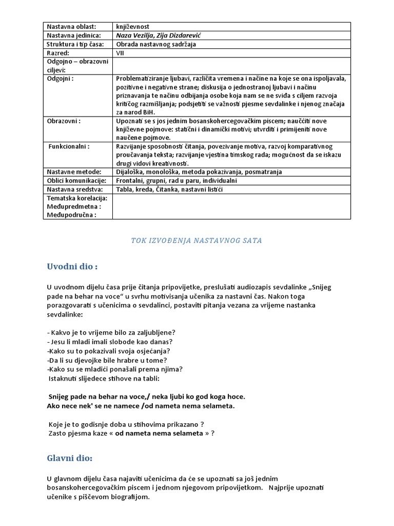 Naza Vezilja - Z.Dizdarević (Model 3) | PDF