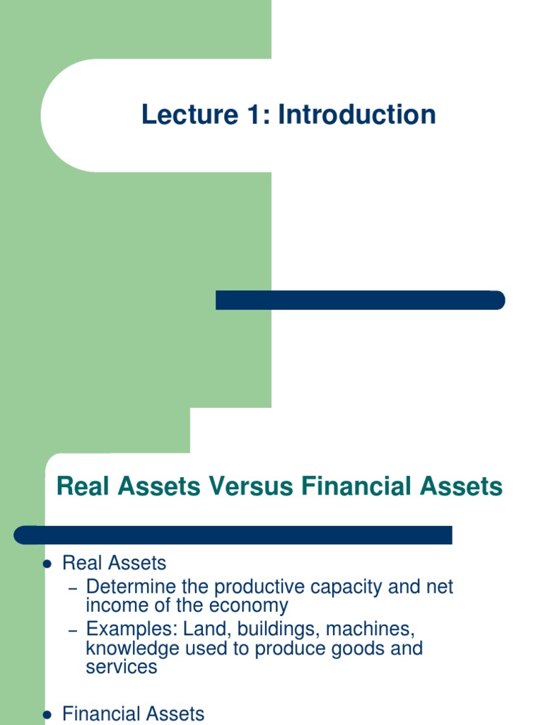 Lecture 1-Principles of Financial Economics | PDF | Asset Allocation ...
