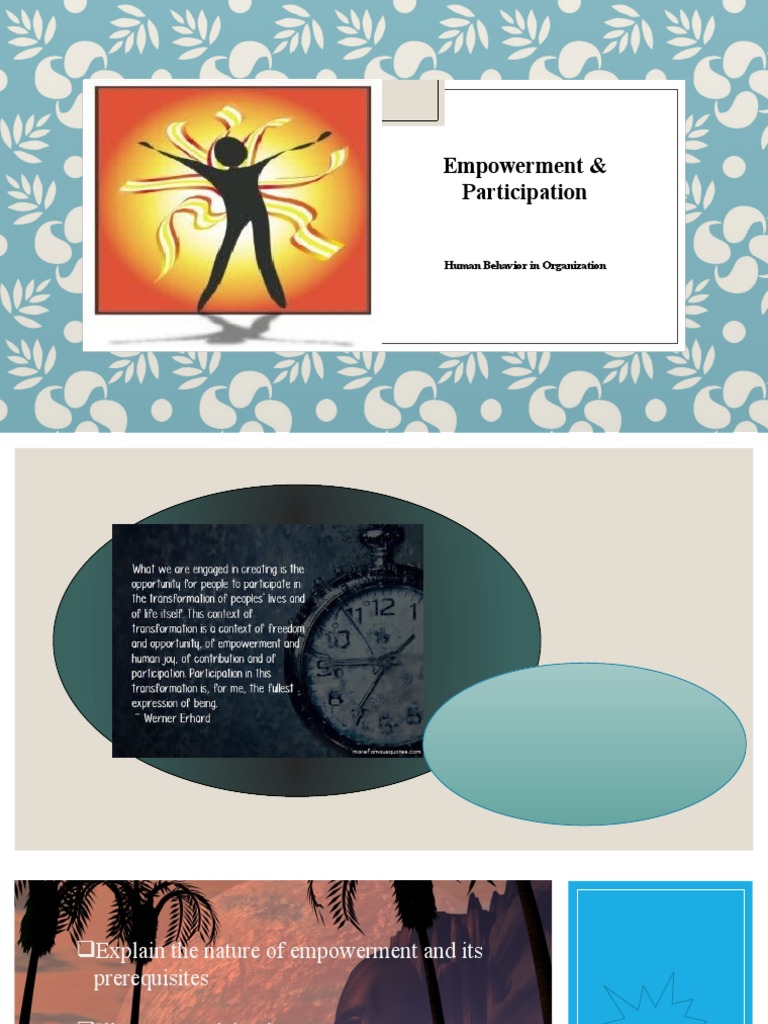 Empowerment & Participation: Human Behavior in Organization | PDF ...