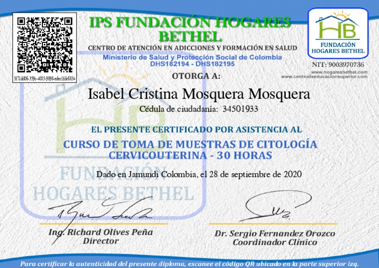 Curso Toma de Muestras de Citologia Cervicouterina 30 Horas Virtual ...