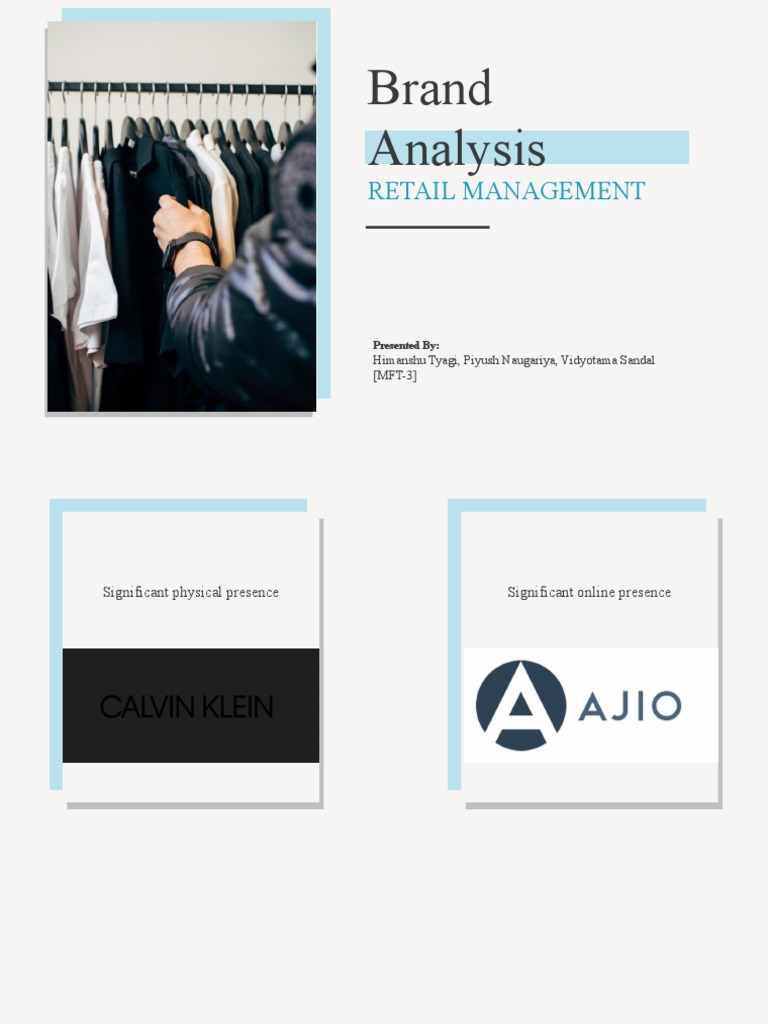 Brand Analysis (Calvin Klein, AJIO) | Download Free PDF | Marketing ...