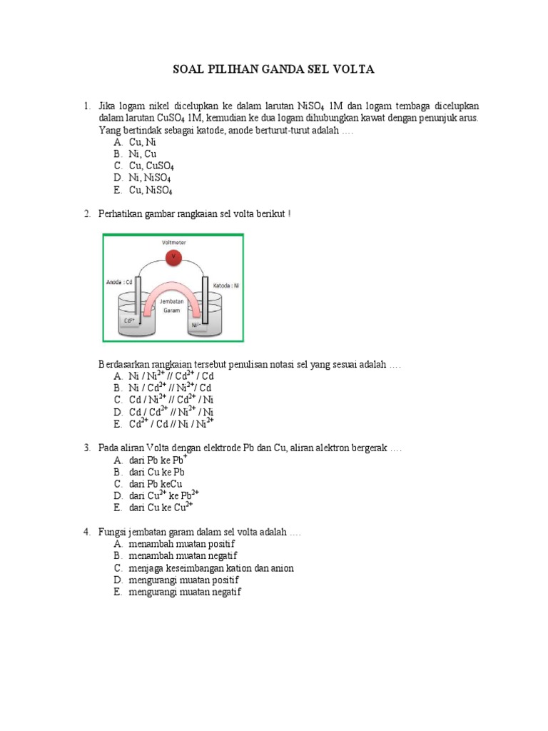 Latihan Soal Sel Volta | PDF