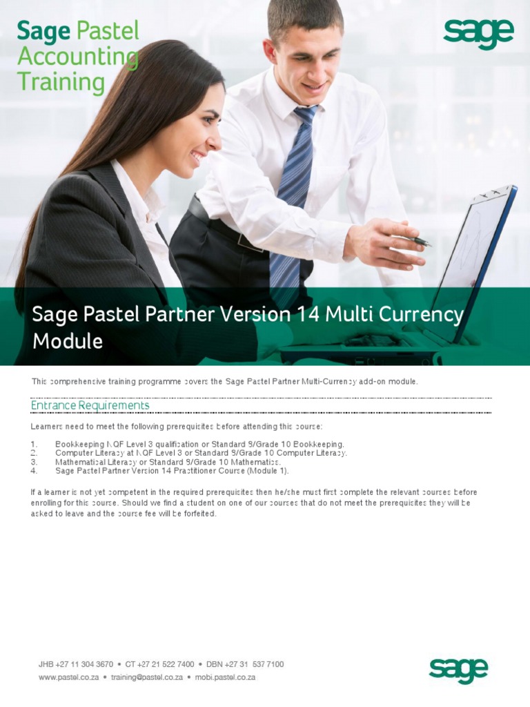 Sage Pastel Partner Version 14 Multi Currency: Entrance Requirements ...