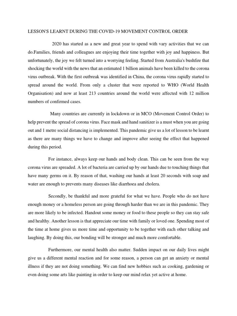 Essay Covid 19 | PDF | Pandemic | Virus