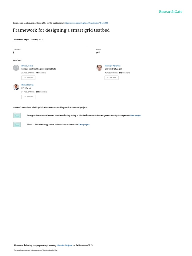 Framework For Designing A Smart Grid Testbed January 2013 Pdf Distributed Generation