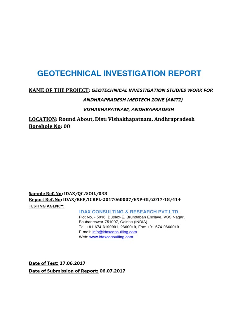 Geotech Report 08 PDF | PDF | Borehole | Geotechnical Engineering