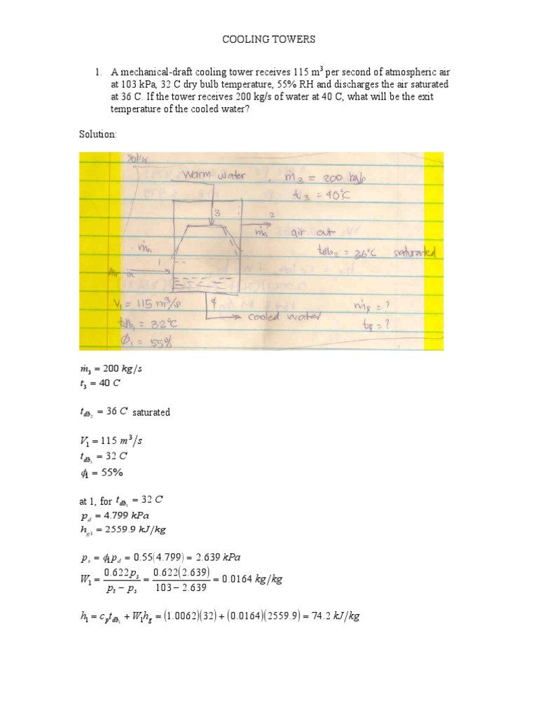 Cooling Tower | PDF | Physical Chemistry | Temperature