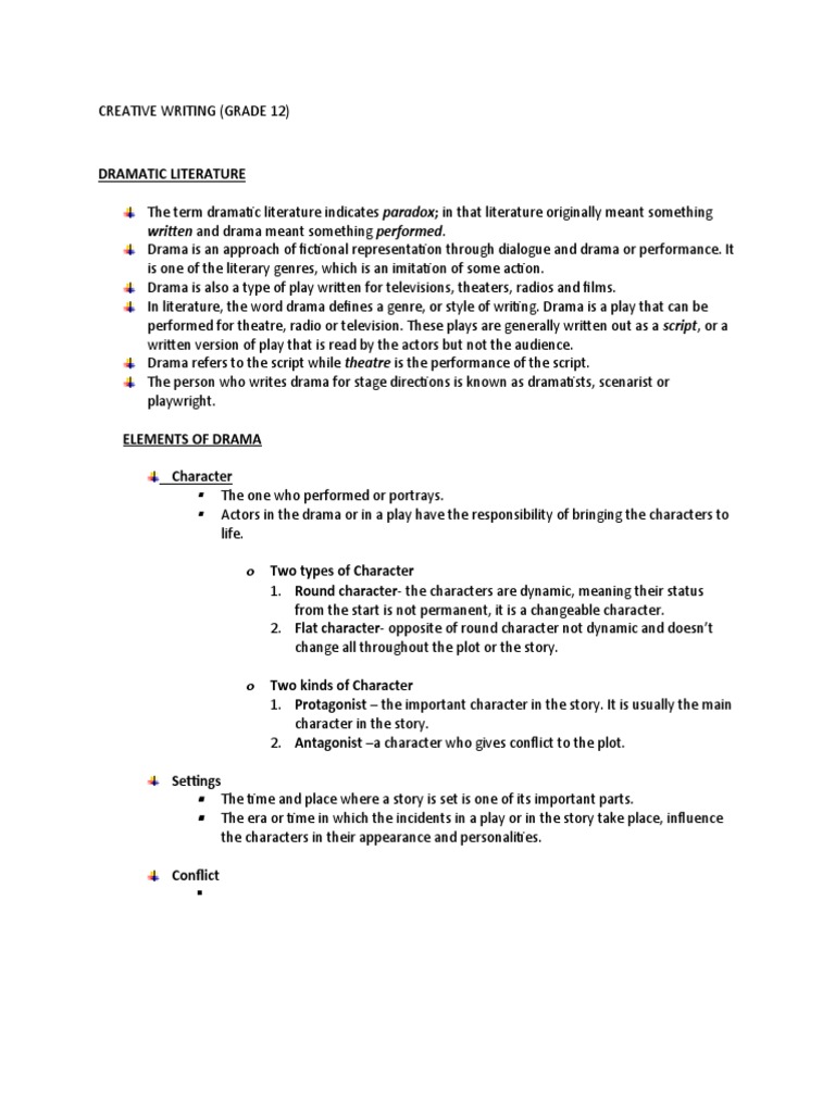 Creative writing elements | PDF