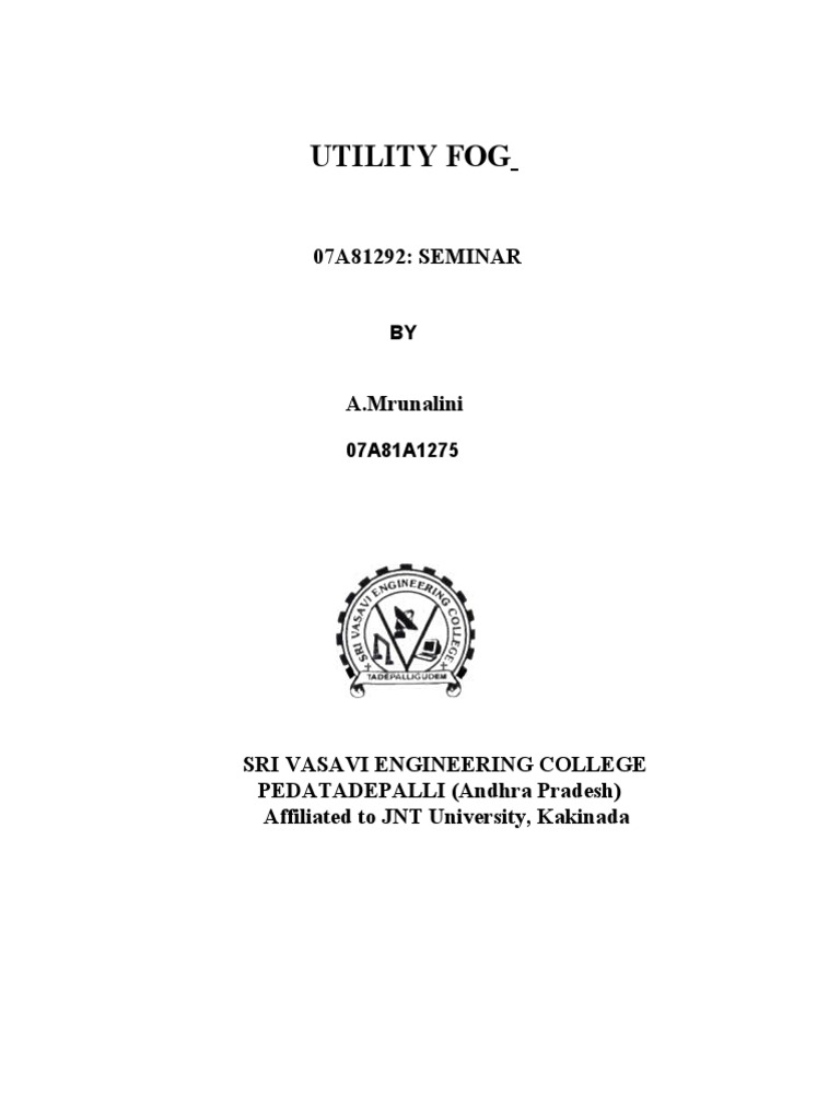 Utility Fog Documt | PDF | Nanotechnology | Nature